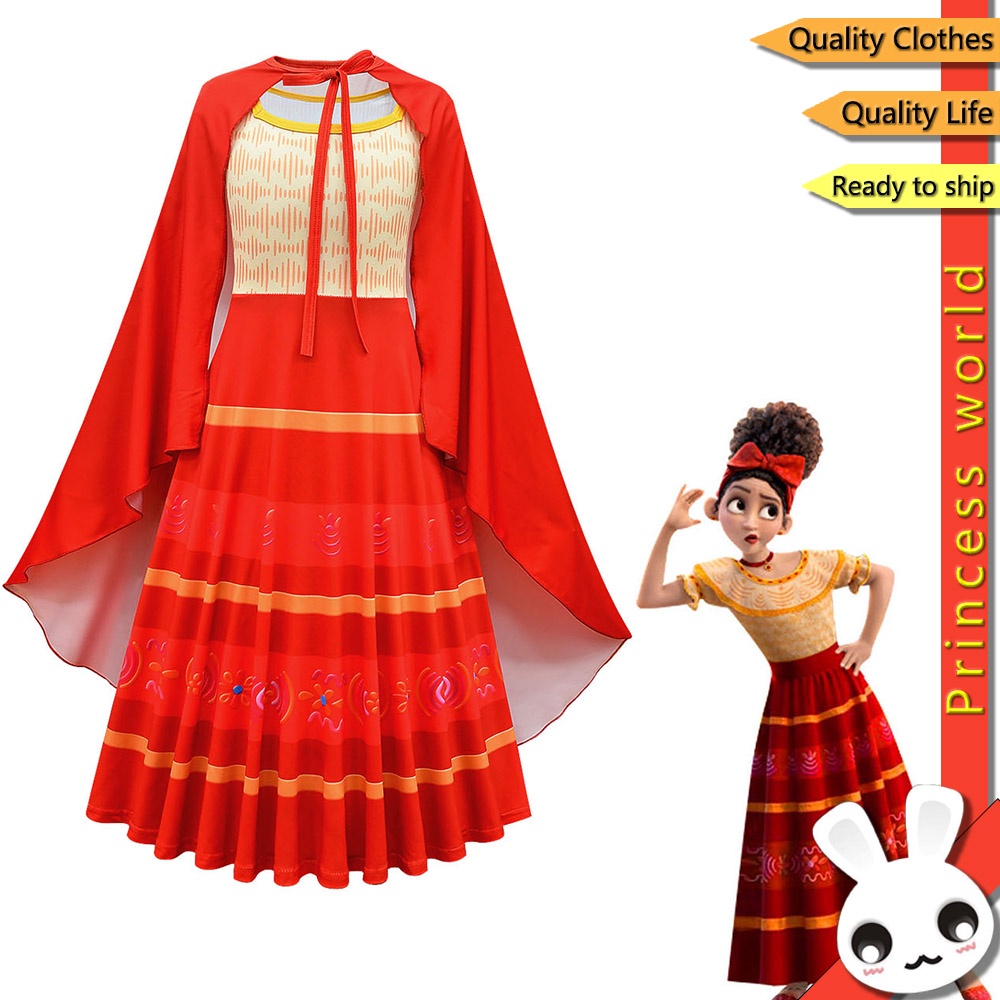 Encanto Mirabel Isabella Cosplay Disfraz Para Niños Niñas Manga Larga