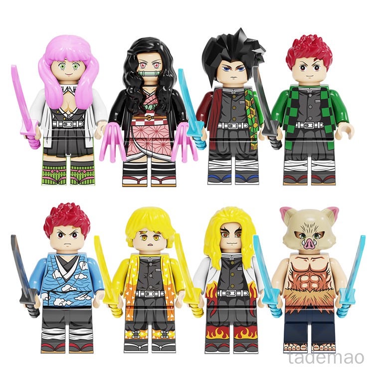 Demon Slayer Series Mini Figuras Tanjirou Nezuko Zenitsu Kyoujurou ...