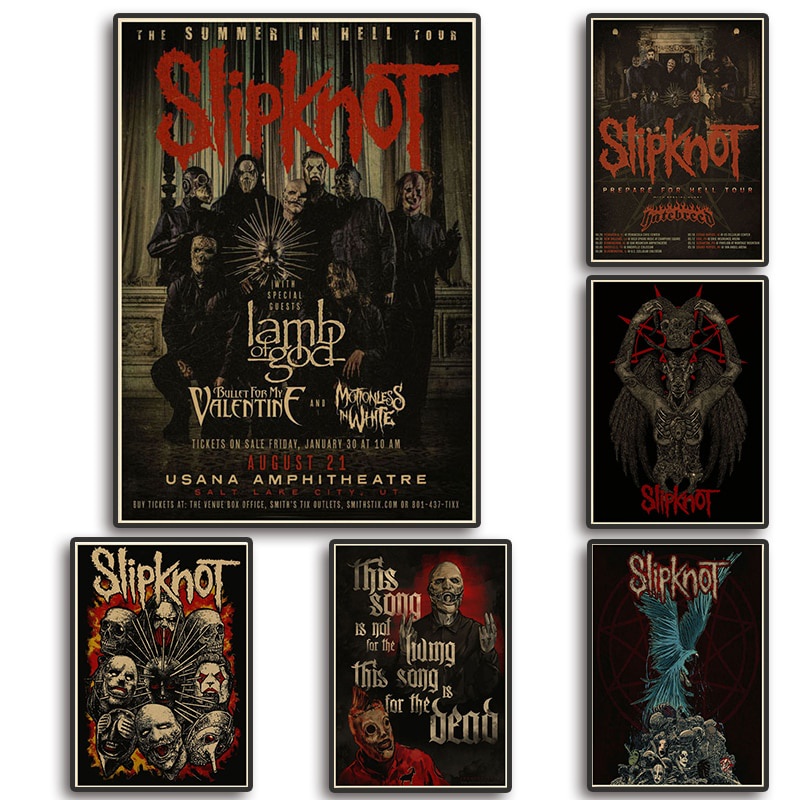 vintage heavy metal band posters rock band slipknot papel kraft pósters ...