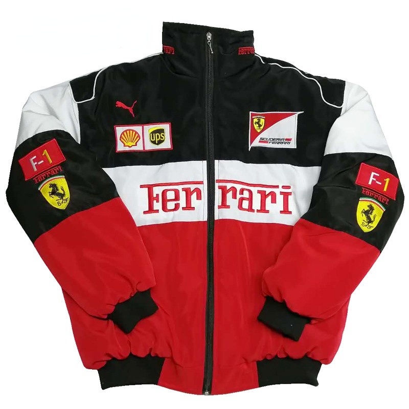 F1 racing Chaqueta De Manga Larga retro Motocicleta Traje Ferrari ...