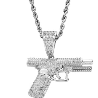 Collar Con Colgante Con Incrustaciones Para Hombre , Diamante , Rock ...